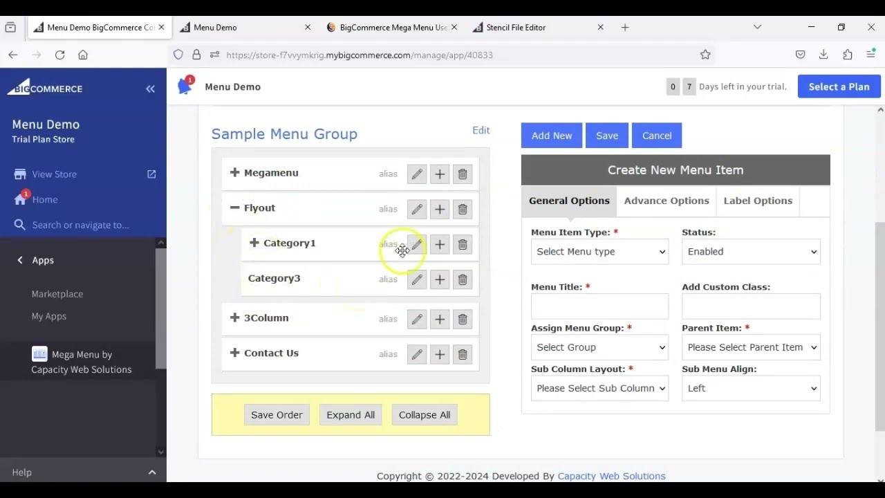 BigCommerce Mega Menu App : Sample Menu Explained with All menu types