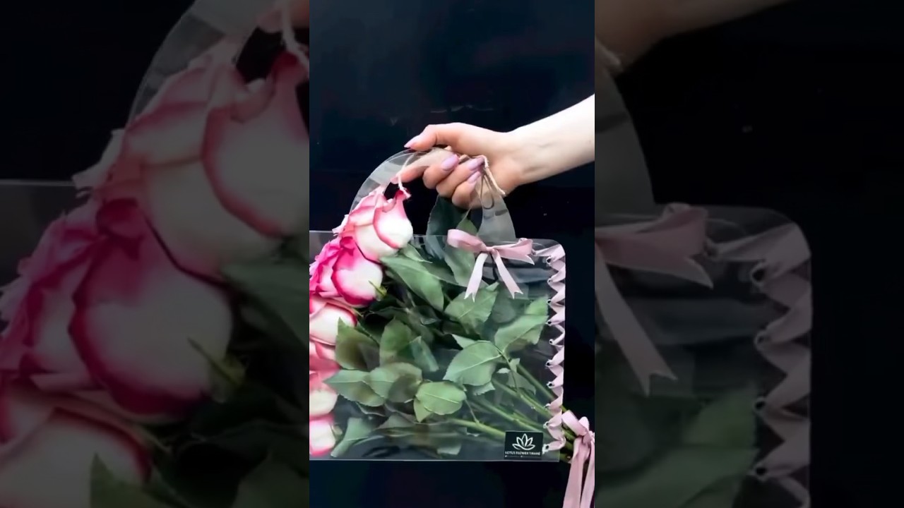 Transparent PVC Flower Box Portable Bouquet Packing Bags Wedding Rose