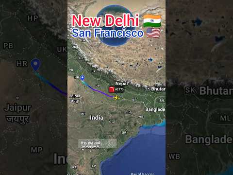 New Delhi to San Francisco flight Route ✈️ || Air India | AI173 || #airways #airline