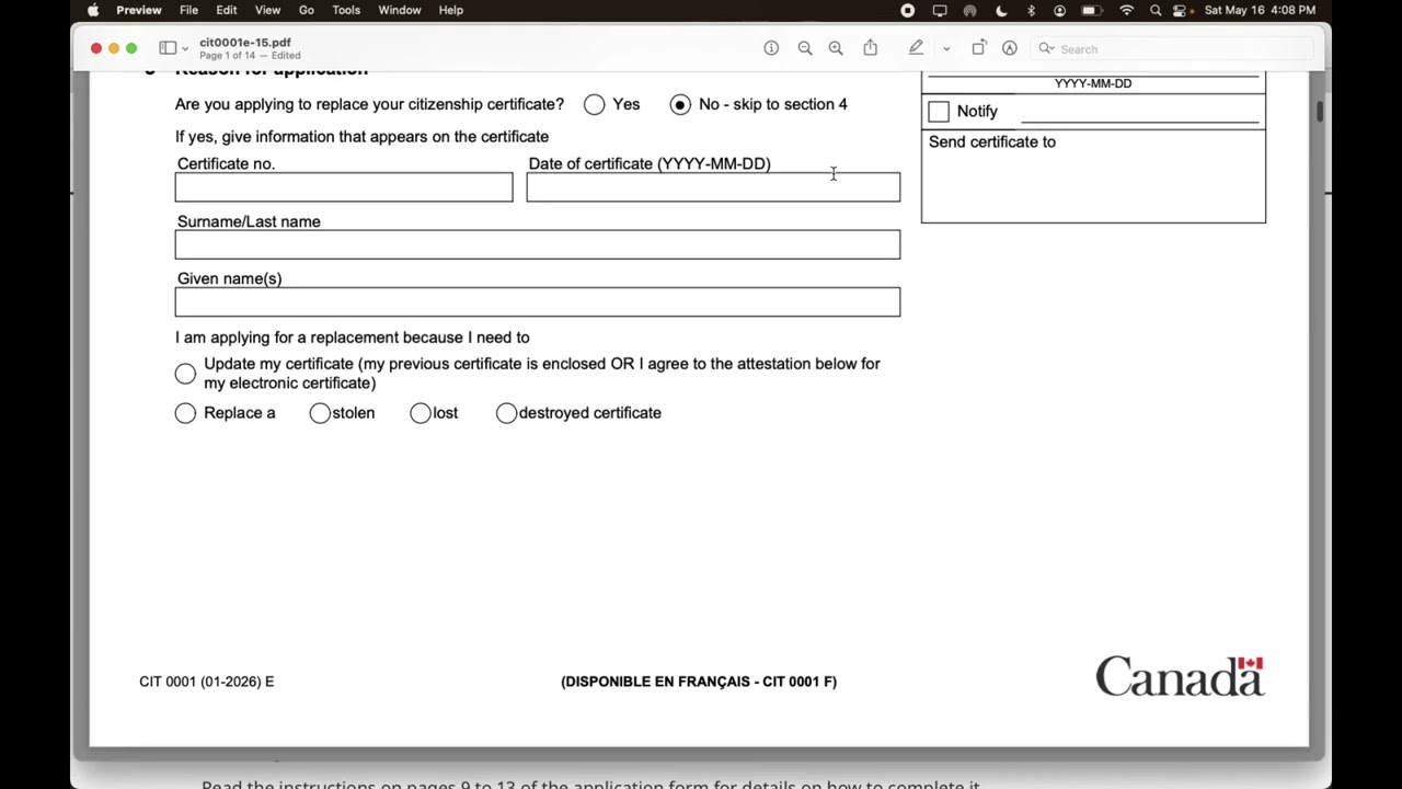 CIT0001 Application Walkthrough. Part 1, Sections 1-7