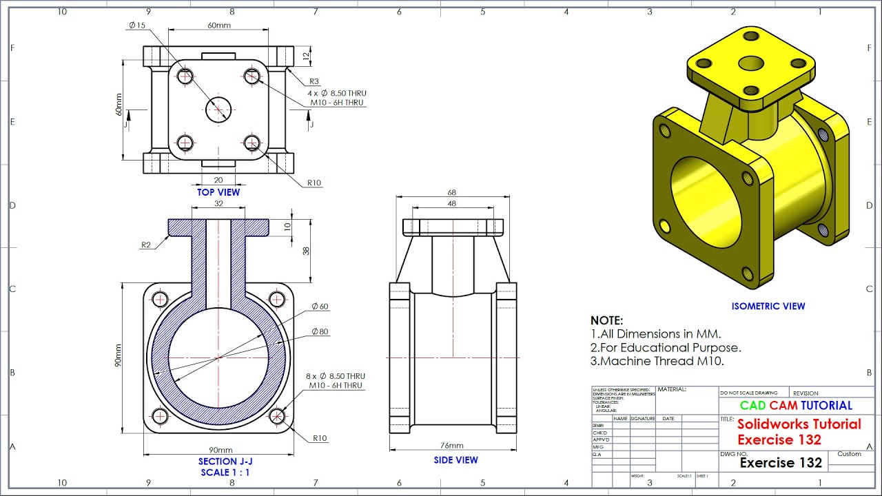 SolidWorks tutorial for beginners exercise 132