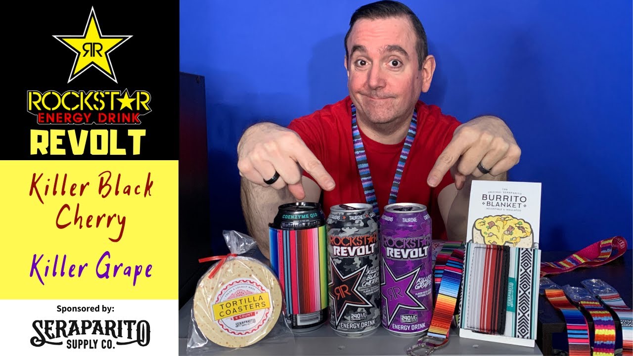 Rockstar Revolt Energy Drink Product Review. Honest review of Killer Black Cherry and Killer Grape