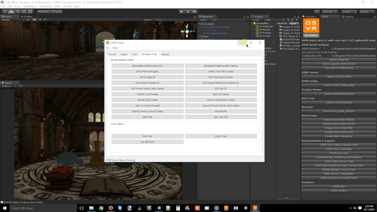 Getting Started with the OSVR plugin for Unity