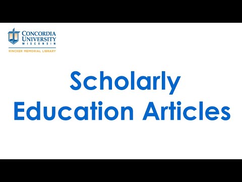 Education Scholarly Articles
