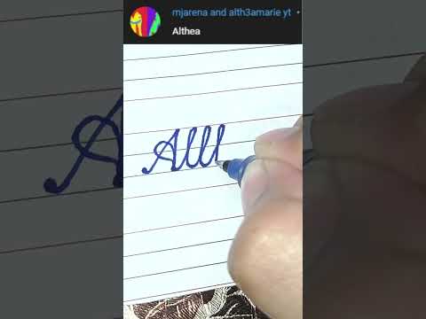 Althea - Beautiful name in Cursive writing | Cursive writing for beginners | #shorts