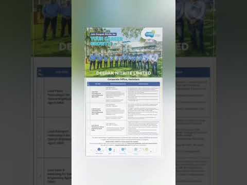 Hiring Deepak Nitrite Chem Limited Vadodara // Dahej jobs