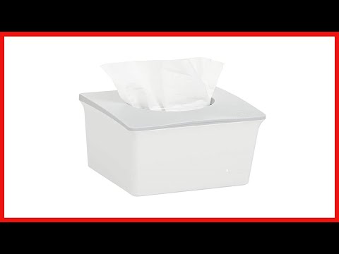 Ubbi Square Tissue Box Cover Holder, Cube Facial Tissue Dispenser for Bathroom Vanity Countertop