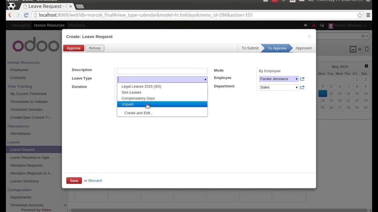 HR Module - TimeSheet modification
