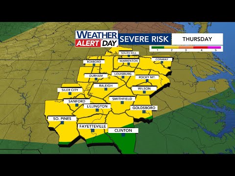 Heat and storm chances return to the forecast Thursday prompting WRAL Weather Alert Day