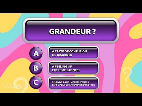 Vocabulary Word. GRANDEUR. Multiple Choice. Definition. Examples. #Learn #English #Vocabulary