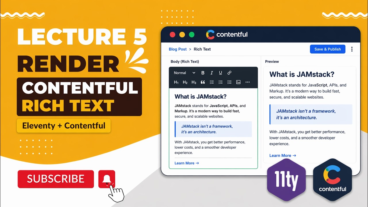 JAMstack eCommerce Tutorial | Render Contentful Rich Text 📝 | Lecture 5