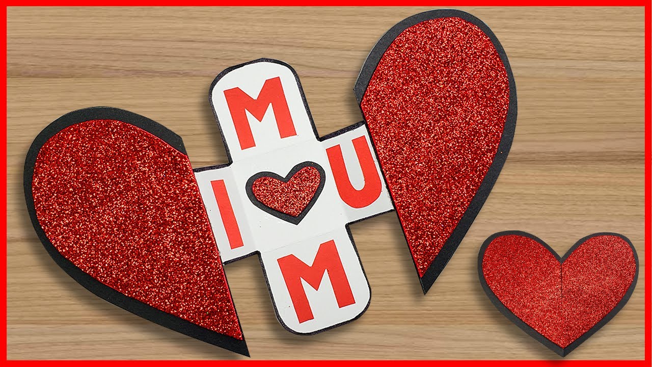 Tarjeta para el día de las madres | Tarjeta I LOVE YOU MOM  Card Mothers Day Easy and Beautiful card
