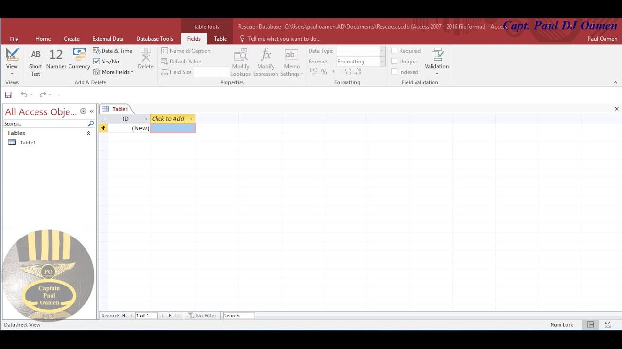 Using SQL Create, Insert and Select Command in Microsoft Access