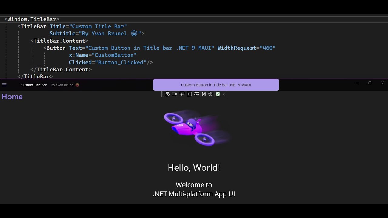 How to set a Custom TitleBar in .NET 9 MAUI