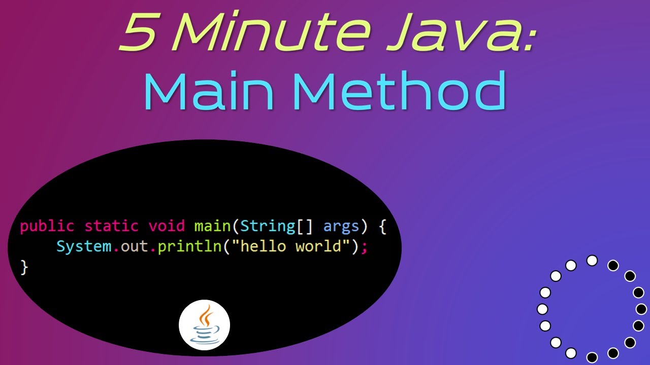 What does the Java Main Method Mean? - 5 Minute Java