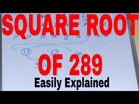 Square root of 289|How to find square root of 289|289 square root|Find the square root of 289