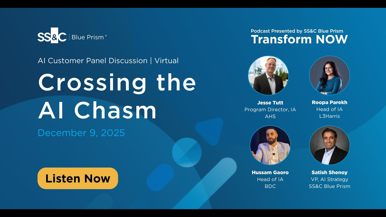 Crossing the AI Chasm - SS&C Blue Prism Customer Testimonials