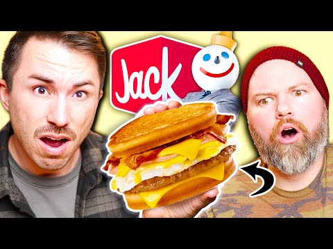 We Eat Jack in the Box BREAKFAST for the First Time - Taste Test!