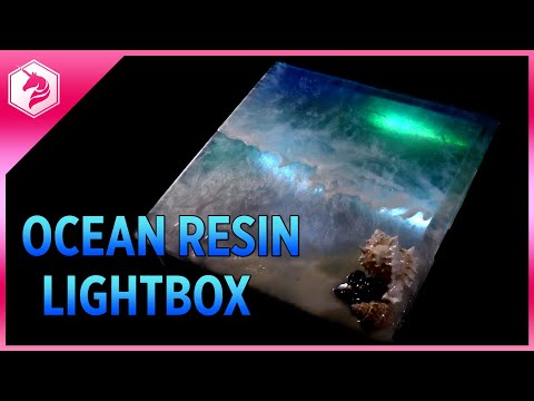 Ocean Epoxy Resin Lightbox with RGB LED Matrix Image Scroller #adafruit ...
