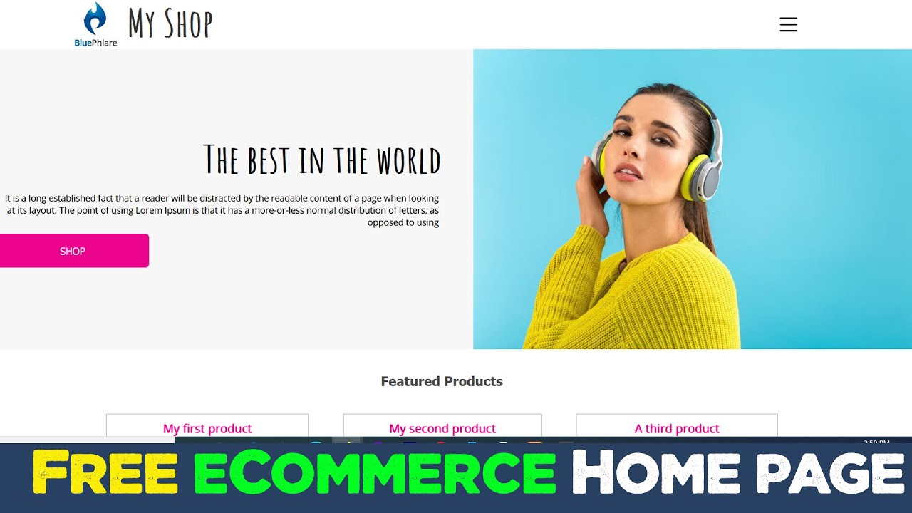 FREE ecommerce home page HTML template | How to plus source code | Quick programming tutorial