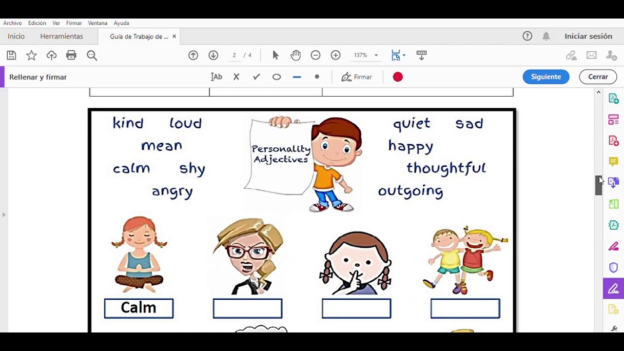 Guía De Trabajo De Inglés # 04 Grado Tercero Pdf   Adobe Acrobat Reader Dc 32 Bit 2021 03 11 16 25 1