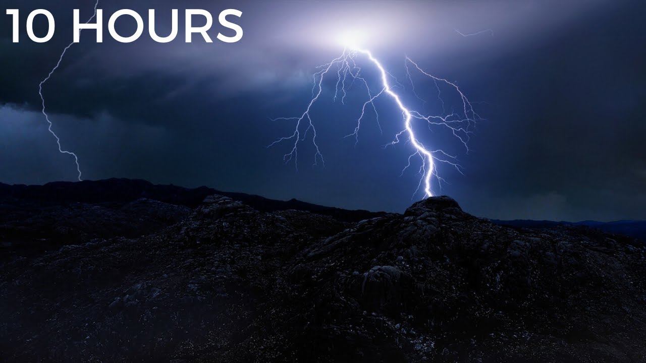Heavy Thunderstorm & Lightning Strikes in Distance | Rolling Thunder, Wind & Rain Sounds for Sleep