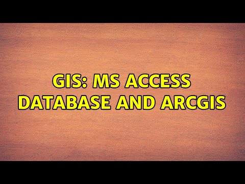 GIS: MS Access Database and ArcGIS