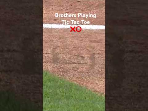 Josh and Jace Jung playing Tic-Tac-Toe between innings 😂 #mlb #rangers #tigers