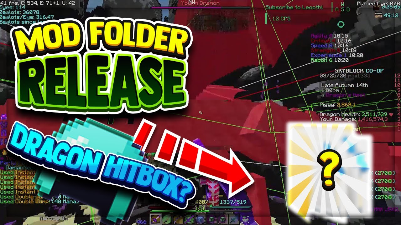 Hypixel Skyblock Mod Folder Release! Dragon Hitbox Mod? | Hypixel Skyblock