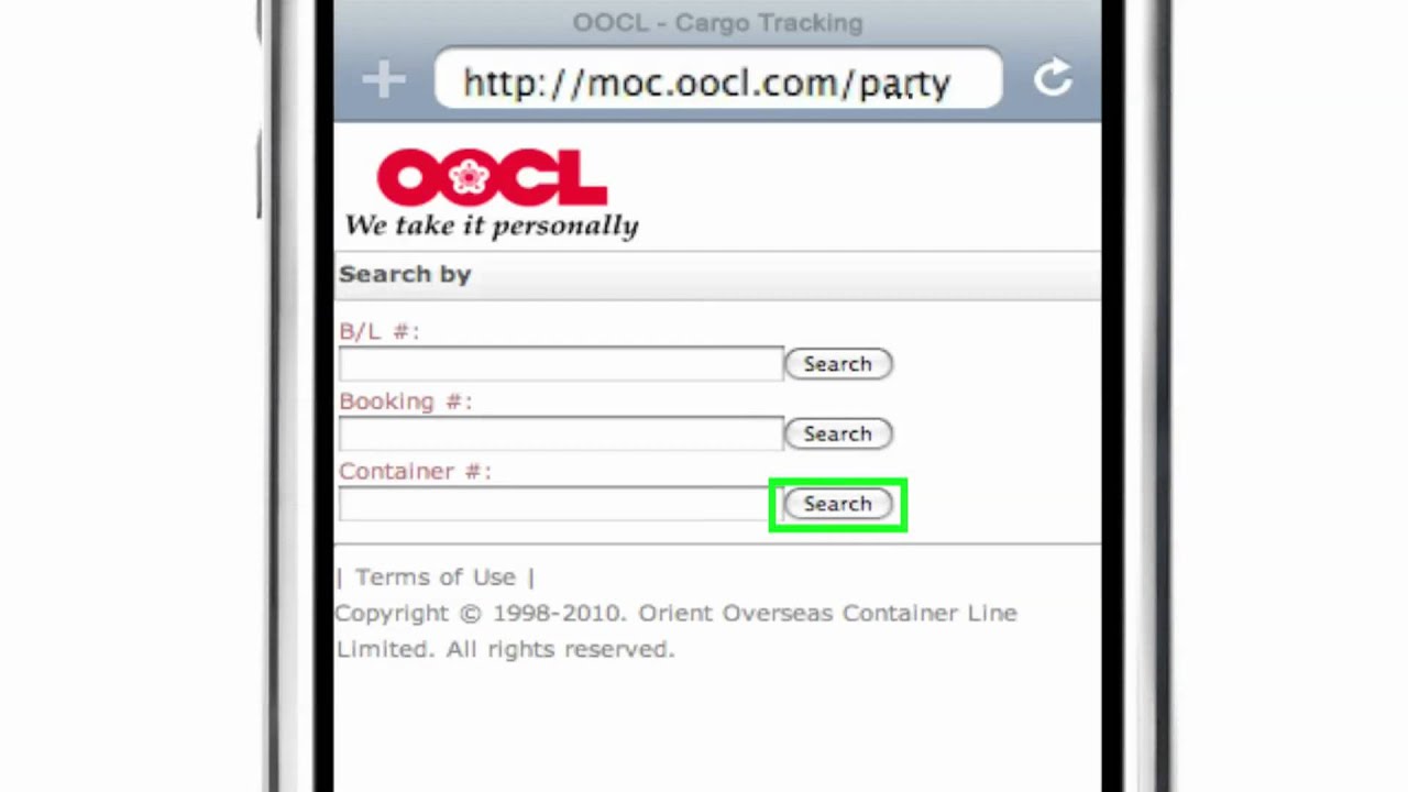 OOCL Mobile Cargo Tracking