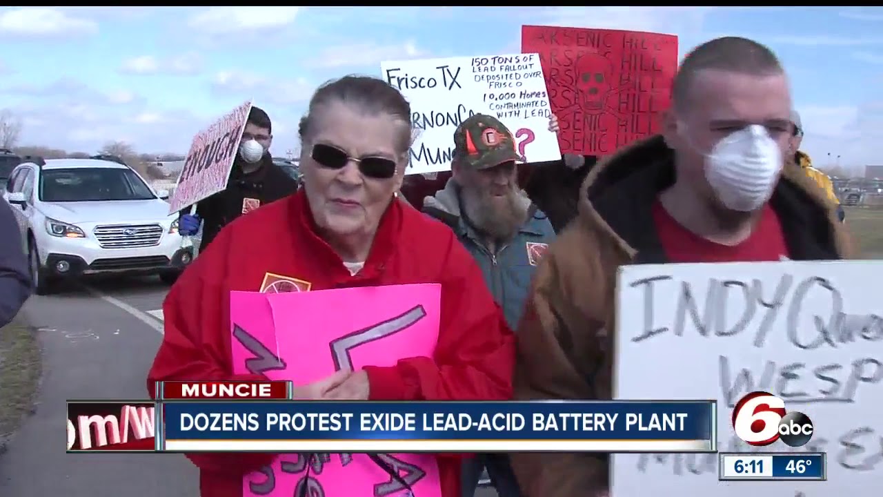Protest held at Exide Technologies in Muncie over alleged toxic emissions