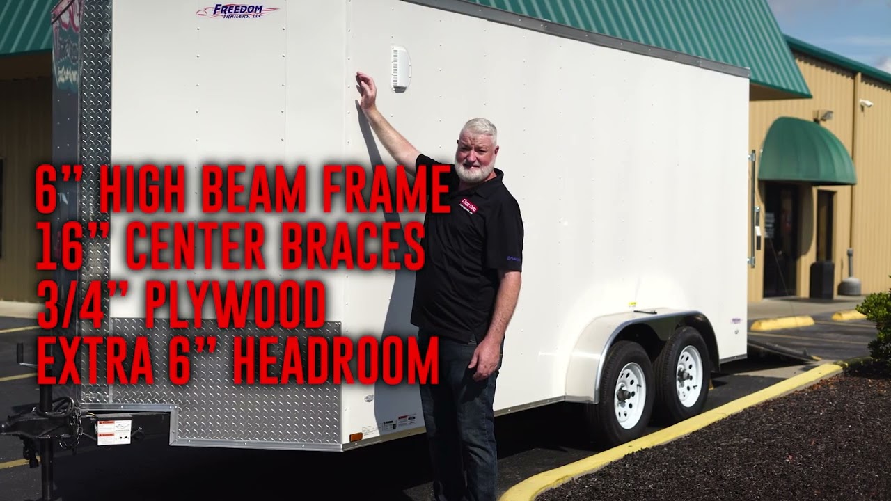 Freedom Trailers 7x16 Tandem Axle, V-Nosed Enclosed Trailer