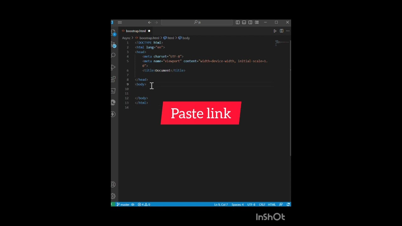How to Link and Run simple  bootstrap code in HTML and vs code