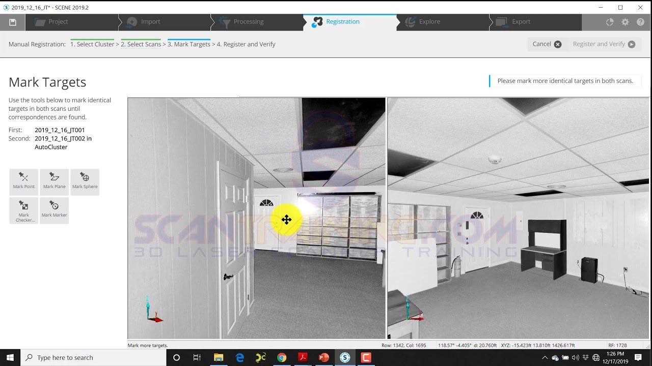 SCENE 2019.2 Manual Registration Points and Planes