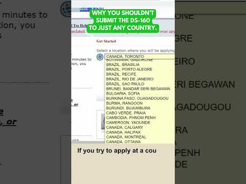 What happens if you select another country on the DS-160 Nonimmigrant Visa Application