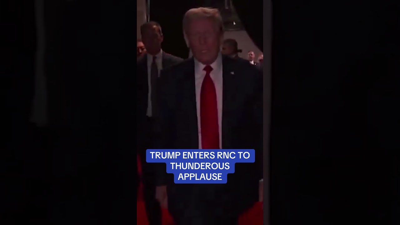 Moment Trump enters RNC to thunderous applause