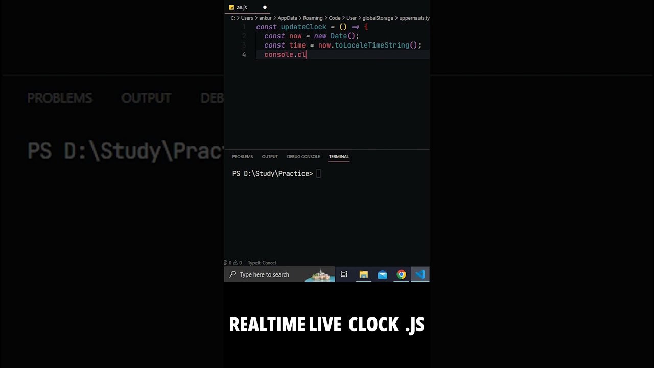 display clock that updates every second | javascript