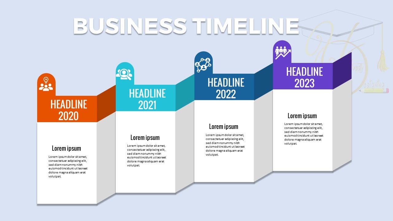business timeline infographic presentation slide in PowerPoint  tutorial no 96