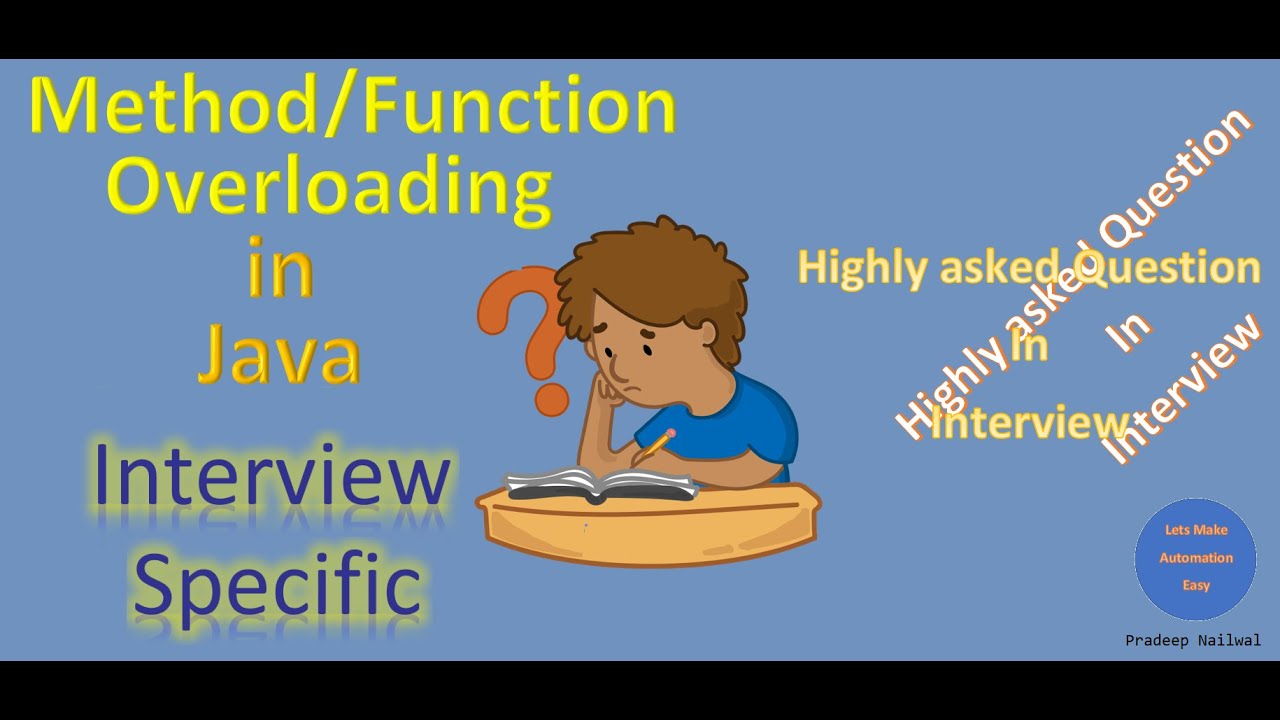 Method/Function Overloading in Java | Pradeep Nailwal