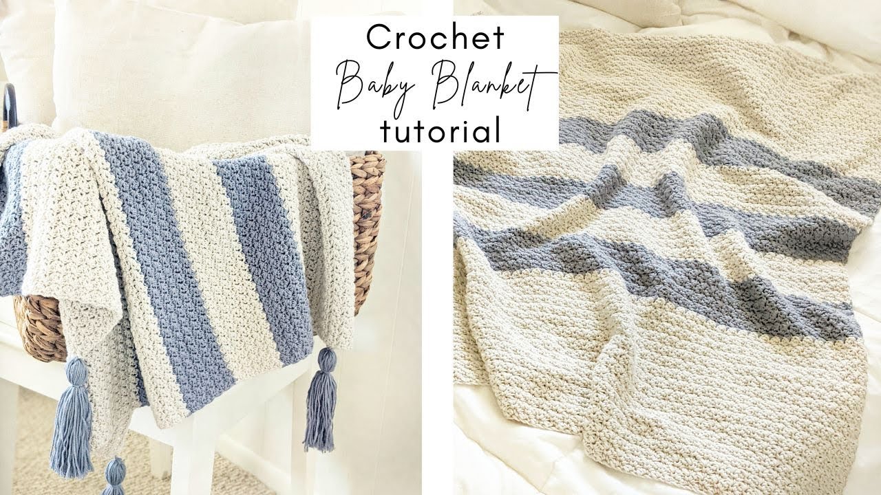 Easy One-Row Repeat Crochet Baby Blanket Tutorial