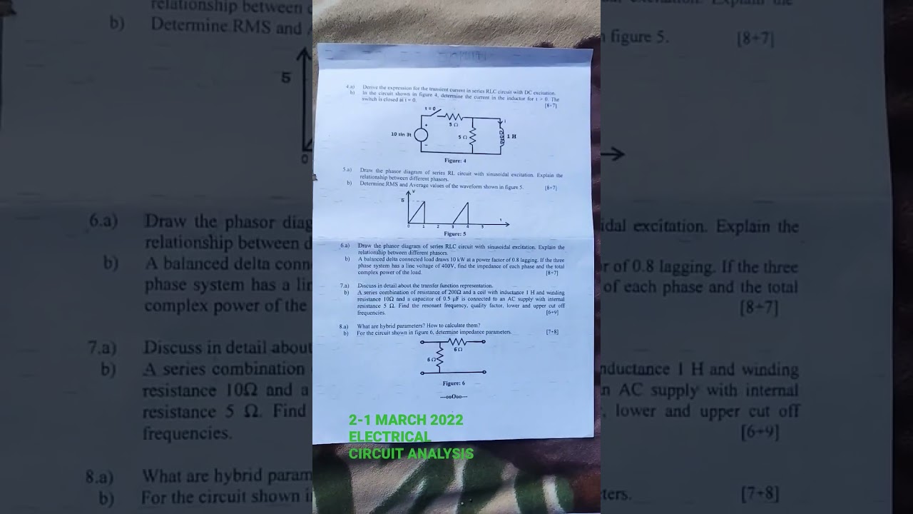 JNTUH R18 BTECH EEE 2-1 MARCH 2022 Question paper of ELECTRICAL CIRCUIT ANALYSIS.