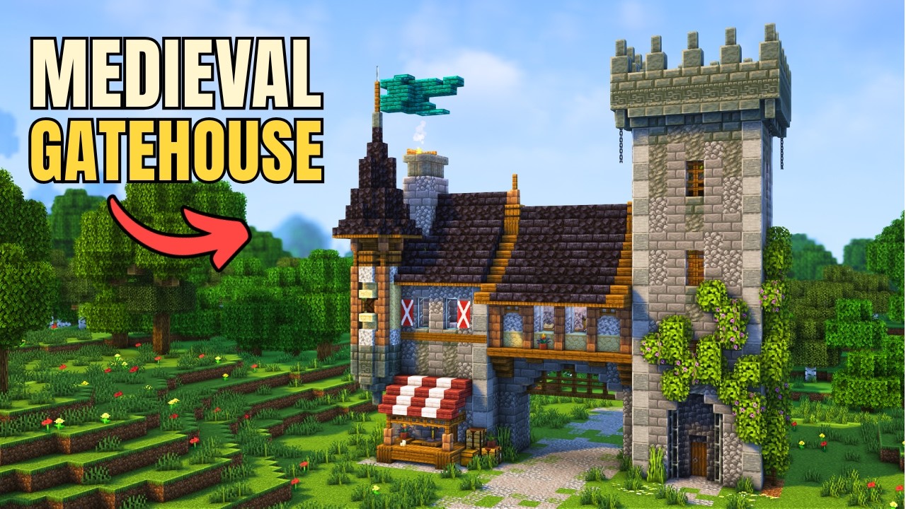 Minecraft | How to build a Medieval Gatehouse | Tutorial - Minecraft ...