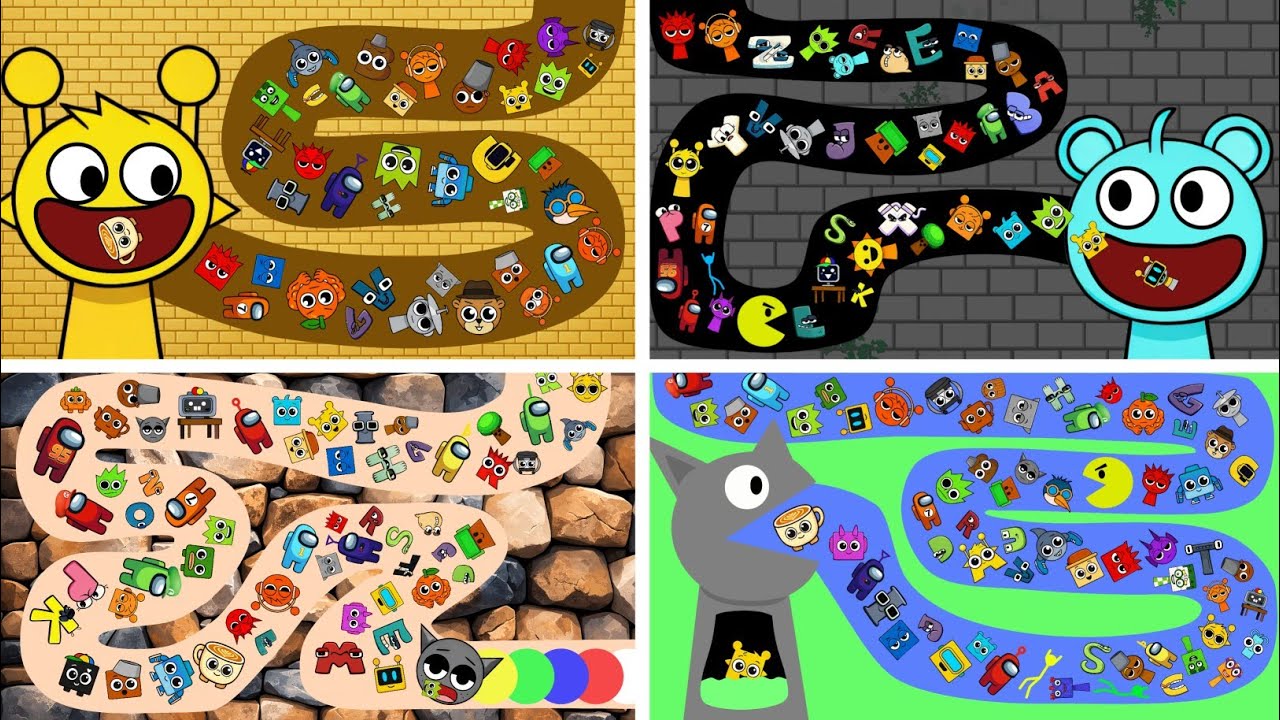 Sprunki VS Italian Brainrot VS Alphabet Vs Among us -  Sprunki Compilation (Part 1-4)