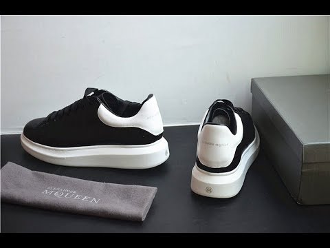 Alexander McQueen Black Sneakers with White Heels