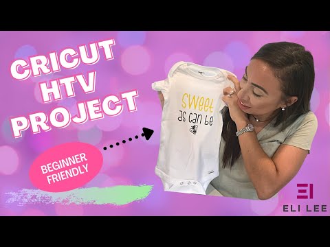 Cricut Maker HTV Baby Onesie, Beginner Friendly, Heat Transfer Vinyl