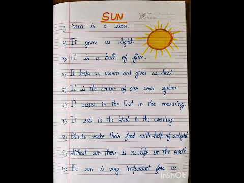 write an essay lines on sun