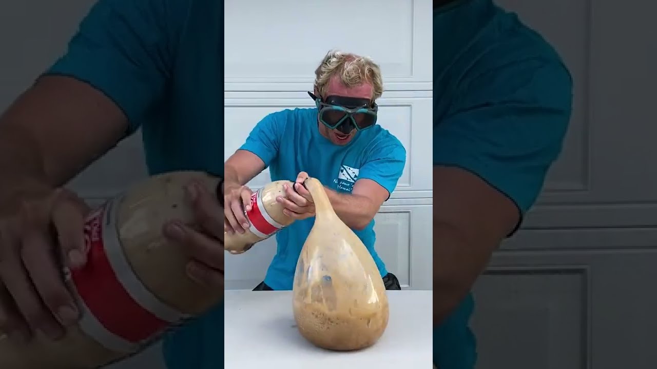 Coke Mentos and Condom Experiment #shorts