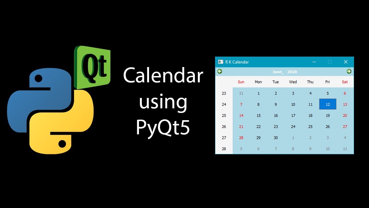 Let's Display Calendar using Python PyQt5