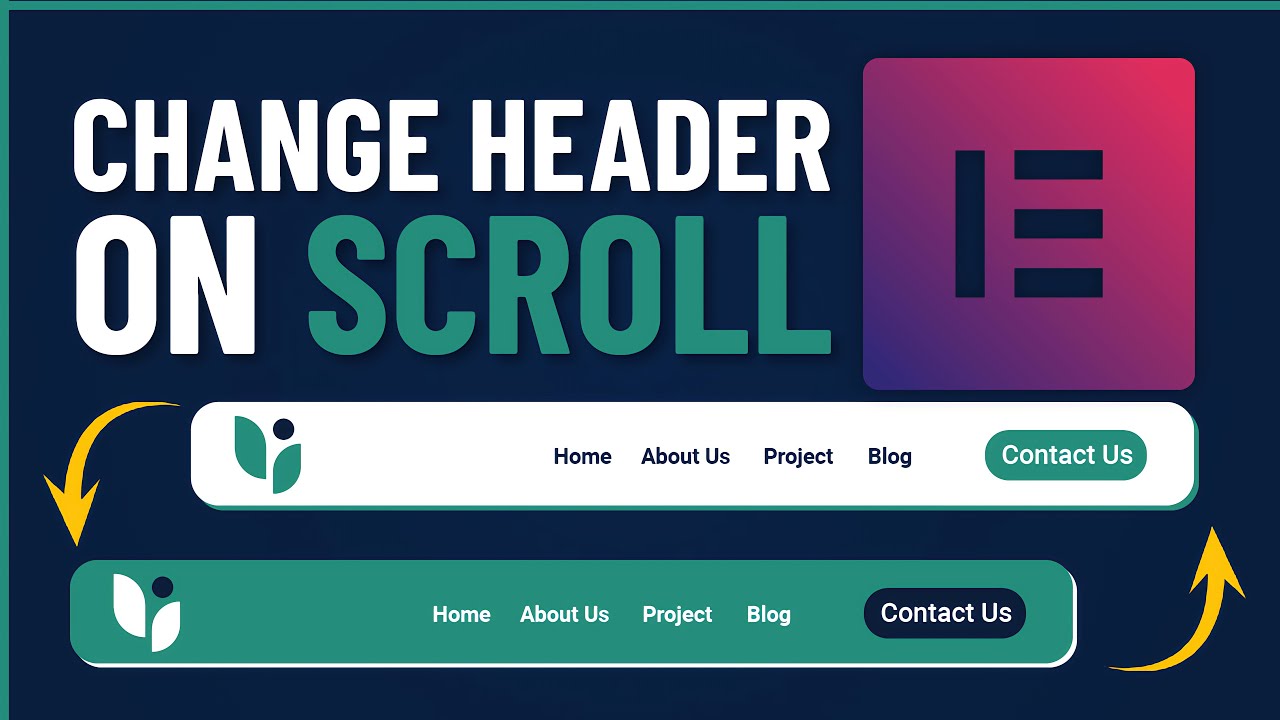 Changing Headers On Scroll with Elementor | Sticky Header effect | Elementor Pro
