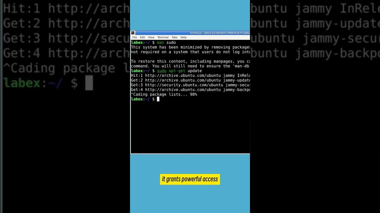 Practice Linux Commands 19 - sudo #commandline #linuxcommands #linux #learnlinux